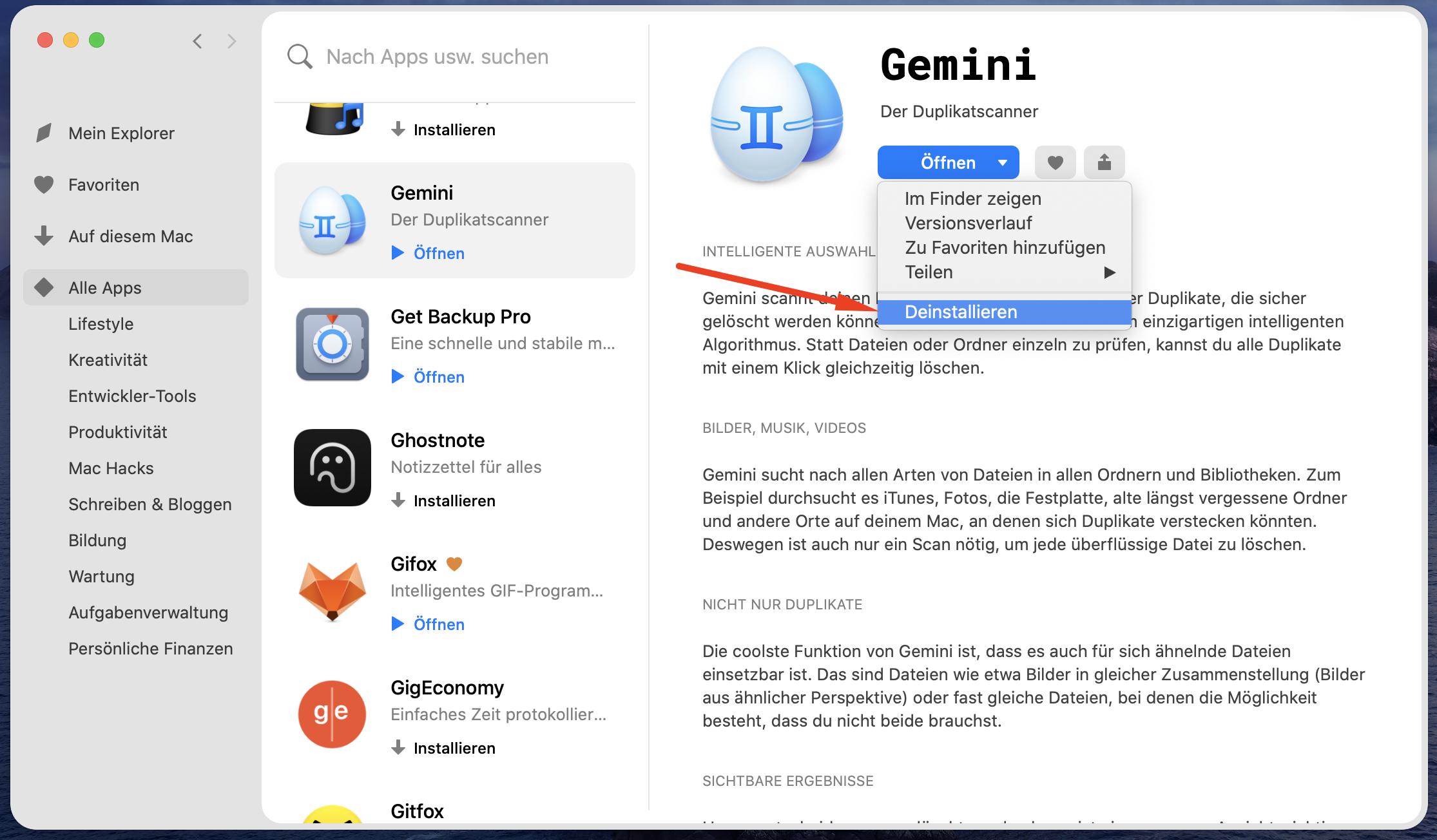Erste Schritte mit Setapp