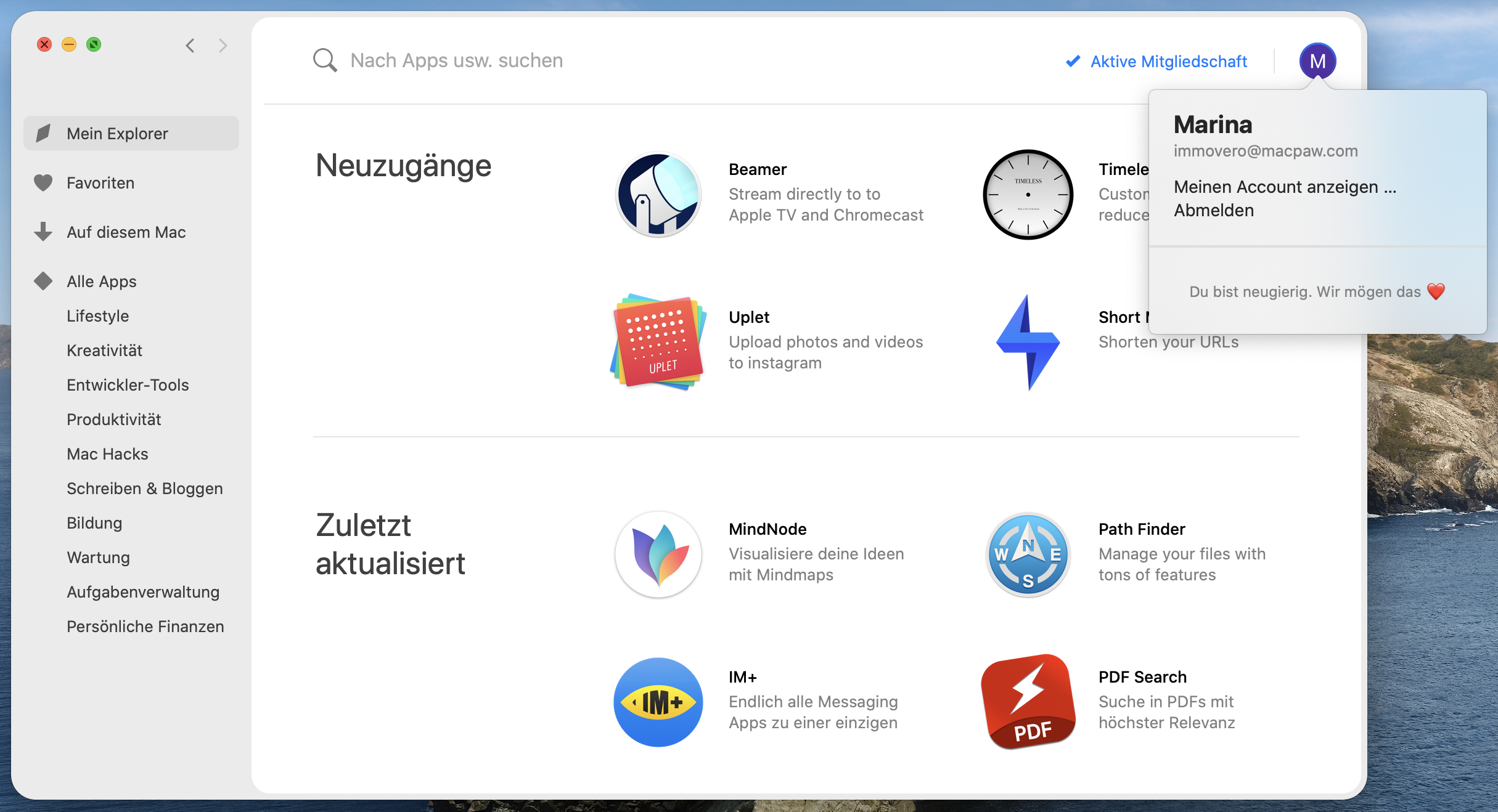 Erste Schritte mit Setapp