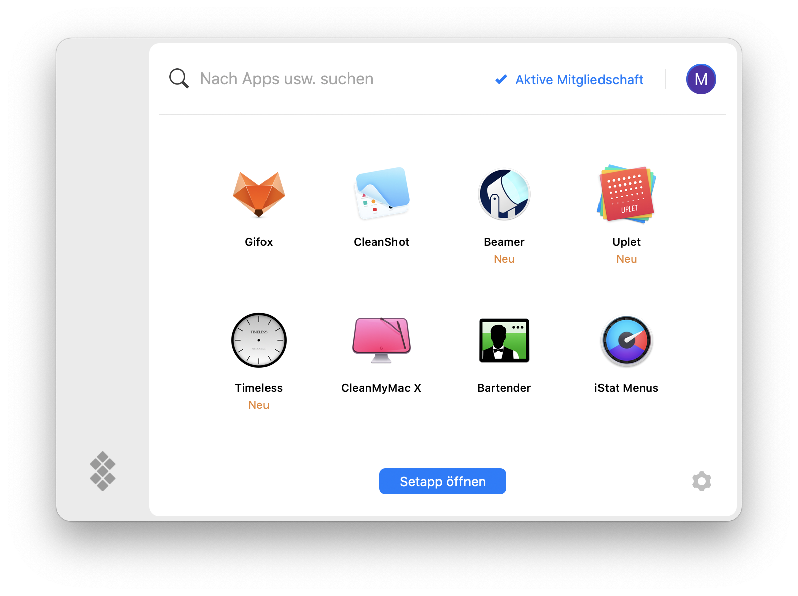 Erste Schritte mit Setapp